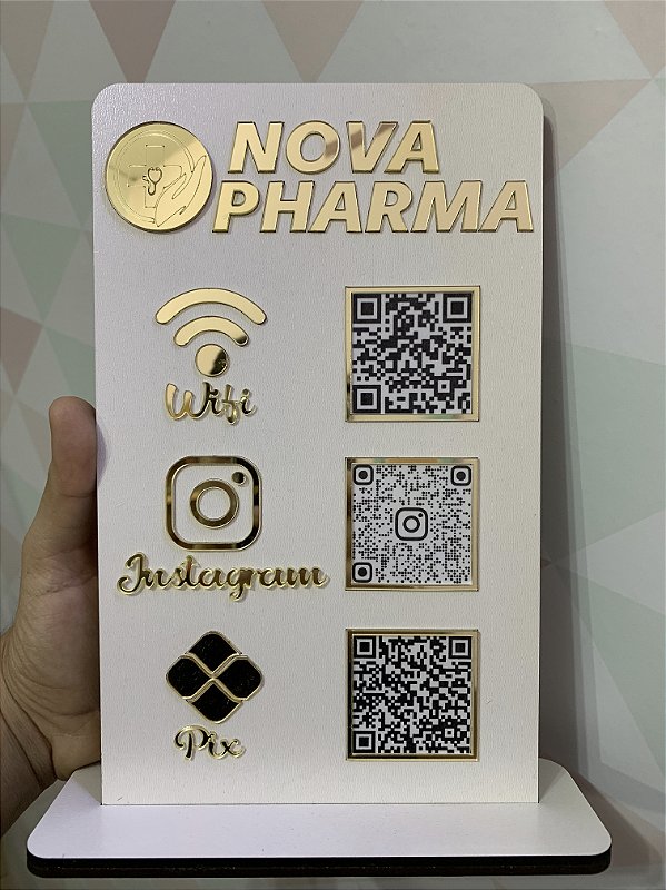 Placa Qr Code - 3 Espaços - Lima Personalizados