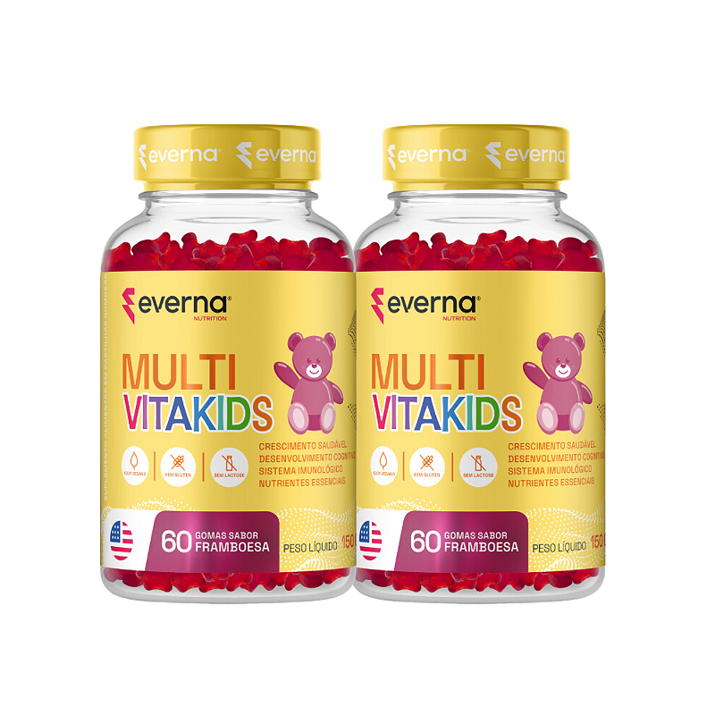 Suplemento Multivitaminico infantil Kids em Gomas - Mastigável - Everna ...