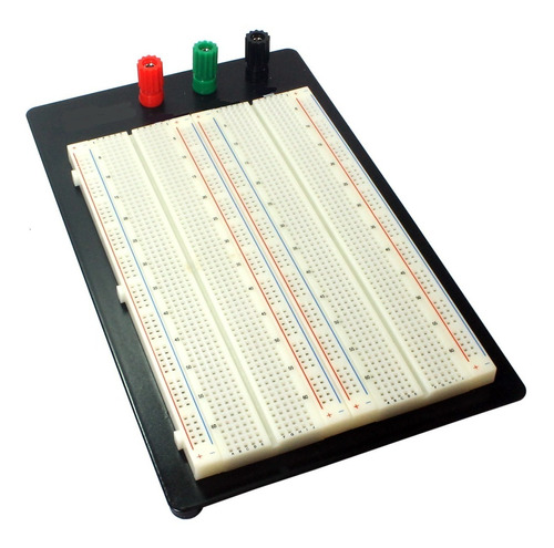 Protoboard 1660 furos com base Metálica e Bornes Banana - Eletrônica Cuiabá