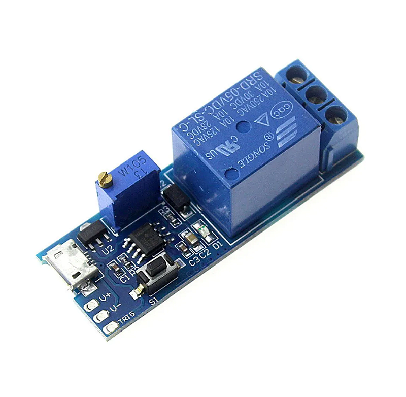 Módulo relé temporizador Micro USB Trigger 5V - Eletrônica Cuiabá