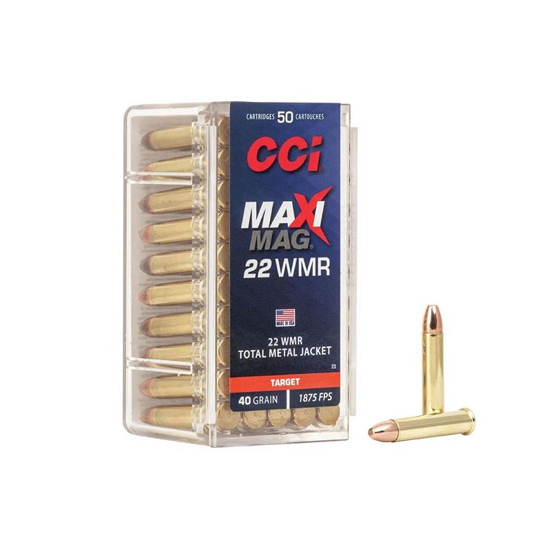 Municao .22WMR CCI Maxi-Mag TMJ- 40gr - UN - Usina da Pesca