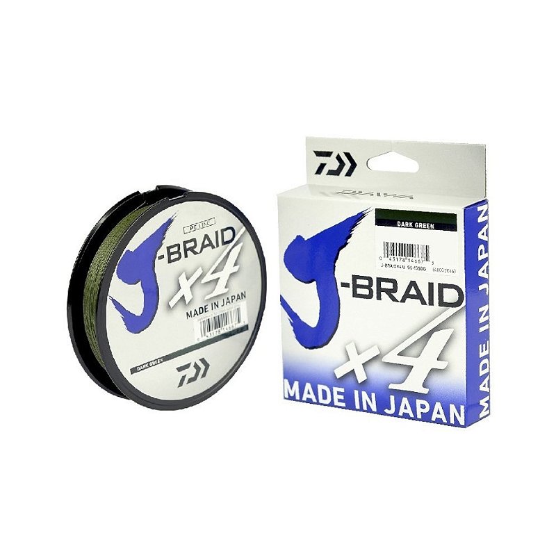 Linha Multi Daiwa J-Braid X4 Dark Green - 135m - Usina da Pesca
