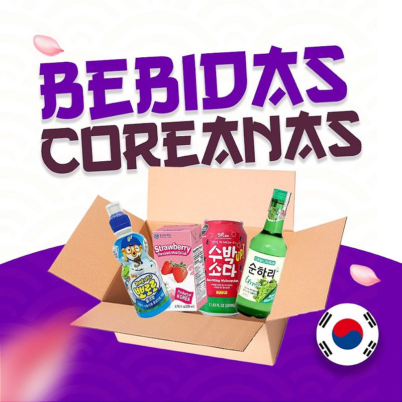Korean Drinks- Box de Bebidas 100% Coreanas (Imagem Ilustrativa ...
