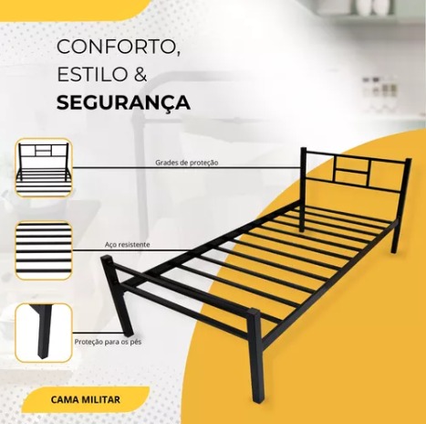 Cama De Solteiro em aço - Maruski Magazine