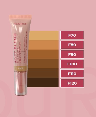 BASE LIQUIDA SOFT BLEND RUBY ROSE - COR F80 - NanRi Cosméticos - A sua ...