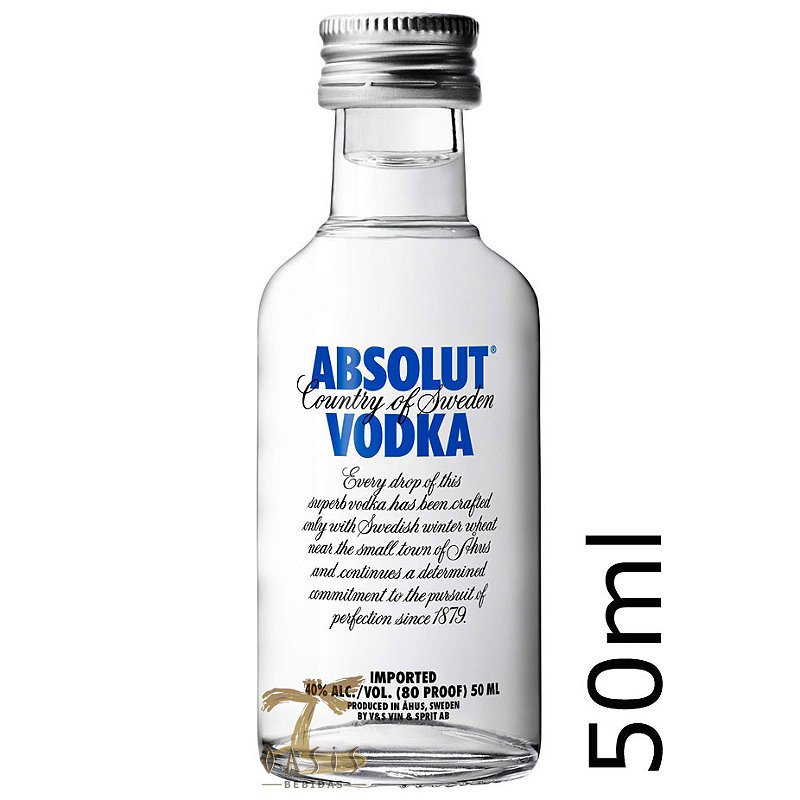 Absolut Miniatura 50ml - Baumann Bebidas - Conveniência & Tabacaria