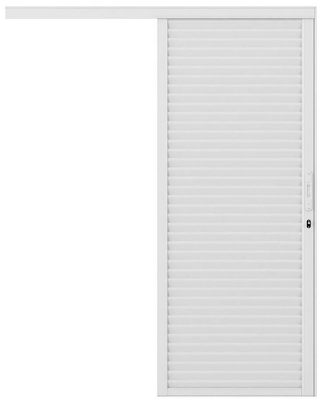 Porta de Correr na Parede Alumínio Veneziana - Perfil L25 - Lojão das ...
