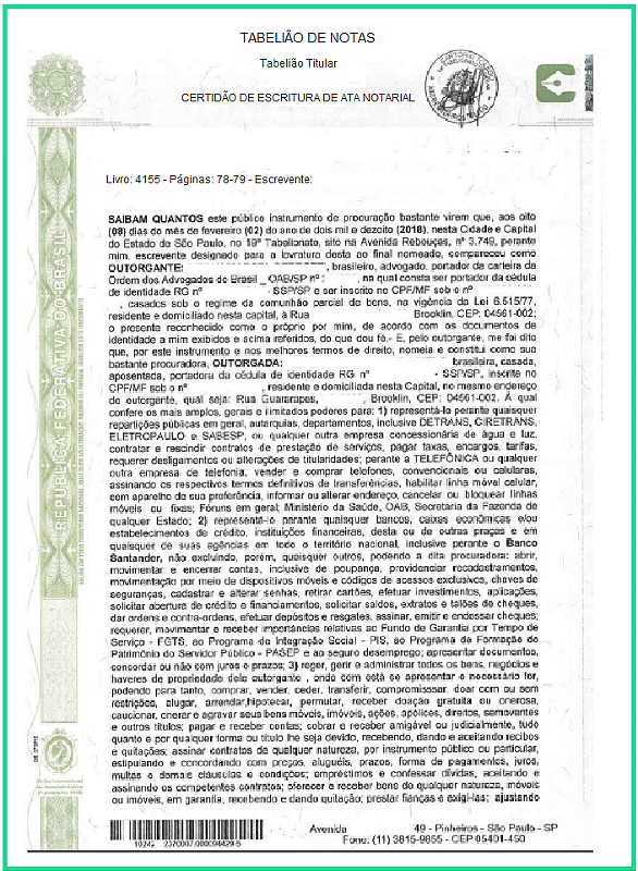 CERTIDAO DE ESCRITURA DE ATA NOTARIAL - www.cartoriosonline.com