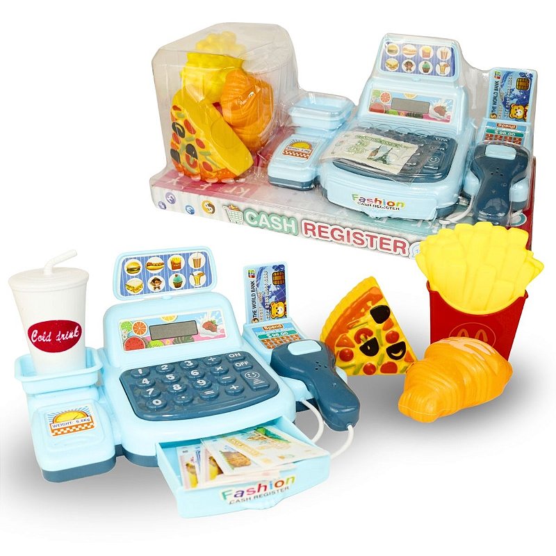 Caixa Registradora Mini Fast Food Infantil Com Acessórios Luz E Som Relimax