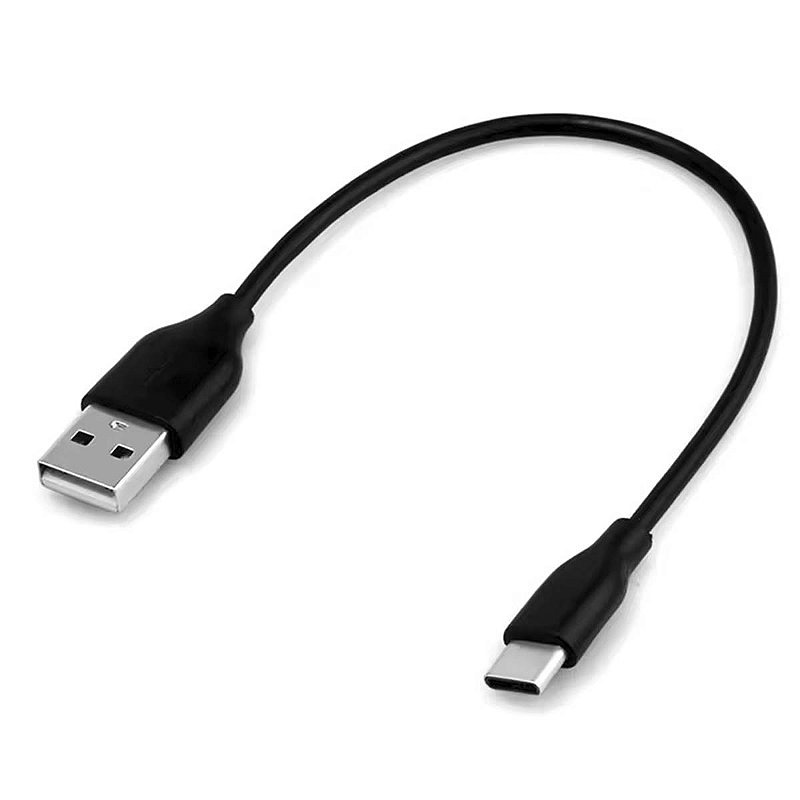 Cabo Usb C Pequeno Curto Turbo 20cm Para Carregar Preto - Digimer