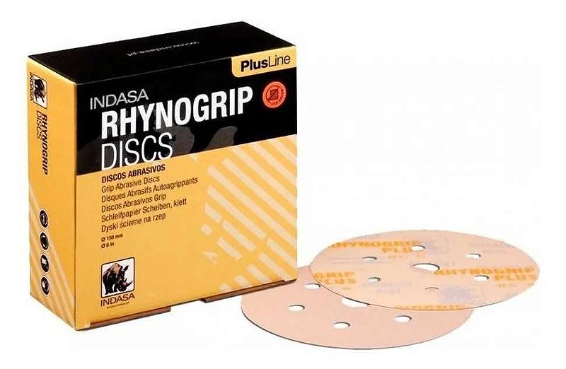 KIT COM 50 DISCO DE LIXA P150 RHYNOGRIP PLUS - INDASA - Distribuidora ...