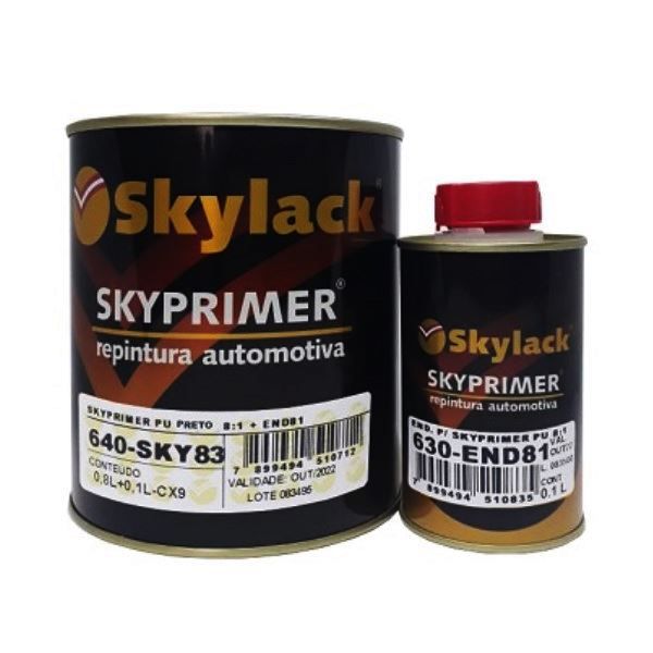 Primer Pu Preto 8x1 Sky83 - Skylack + Endurecedor - Distribuidora Grande Rio - Produtos Automotivos
