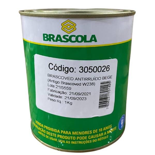 Brascoved Antirruido Bege W238 1kg Brascola - Distribuidora Grande Rio - Produtos Automotivos