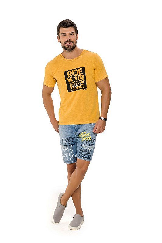 Camiseta Trich Ride Your Bike Mostarda - Conforto e Estilo para ...