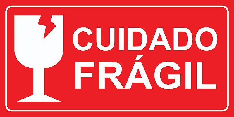 Adesivo Cuidado Frágil 2,5x5cm - MagiPrint Gráfica