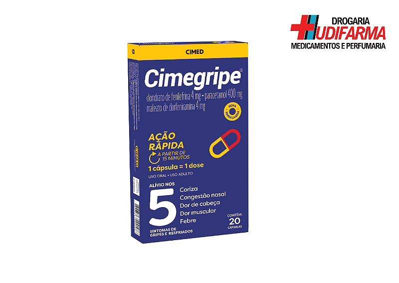 Cimegripe 20 capsulas - Drogaria Udifarma