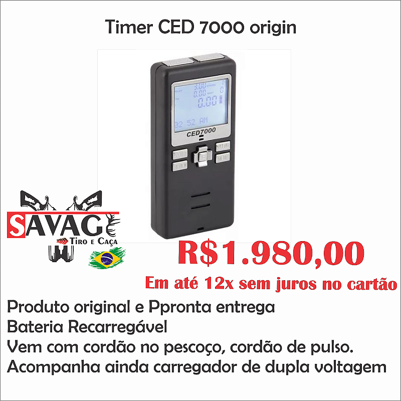 Timer Cronometro Ipsc Tiro Prático Ced 7000 Origin - Savage Armas e ...