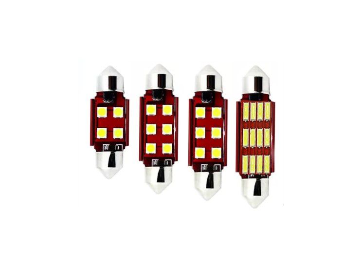 LAMPADA LED TORPEDO 36MM 6 LEDS 6000K 12-24V - Four Leds Lampadas ...