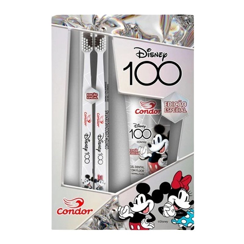 Kit Disney 100 Anos - Gel Dental + 2 Escovas de Dente Condor - Sorriso ...