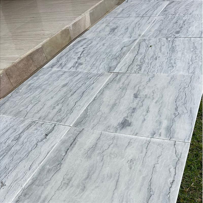 Piso Silver 80x80 - Travertino RockFace