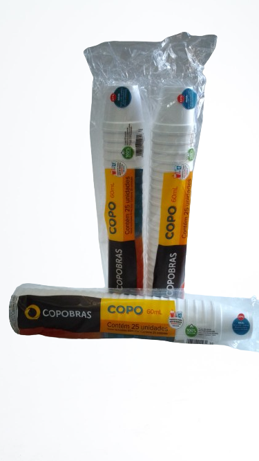 COPOBRAS COPO TERMICO 60 ML C/25 UNID. PCT - Macedo Embalagens