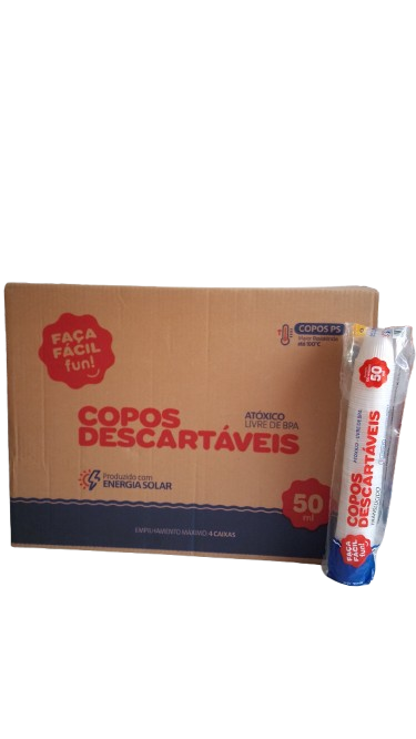 COPO PLASTICO 50 ML c/5000 unid. (50x100) - Macedo Embalagens