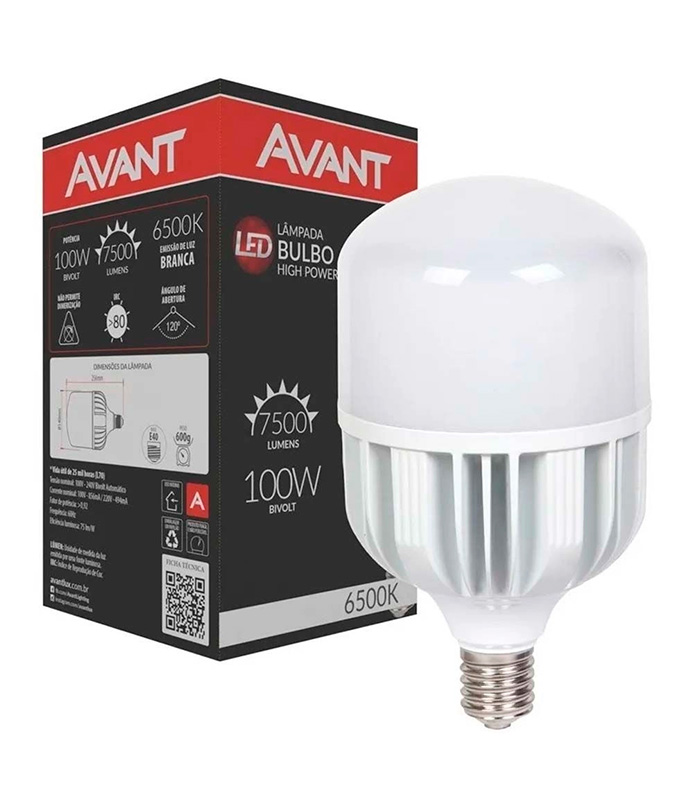 Lâmpada Led Bulbo 100w E27 6500k Alta Potência Avant - Ecolux Brasil