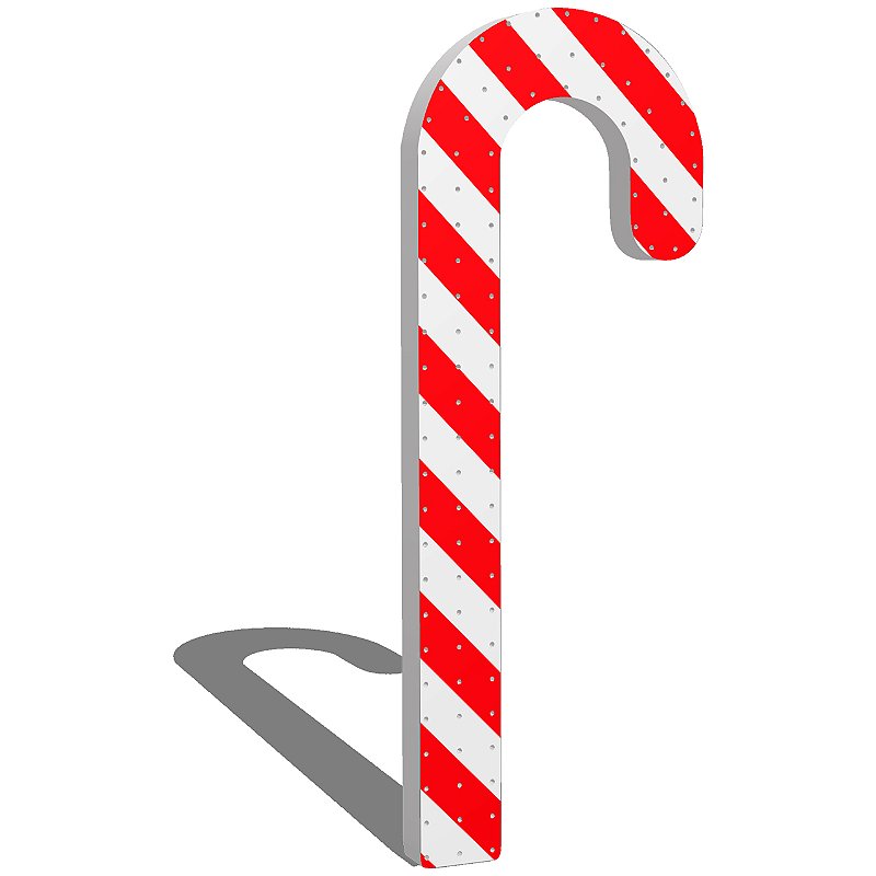 Bengala de Natal (Doce Natalino) - Linha Dia e Noite - Loja Ecantech
