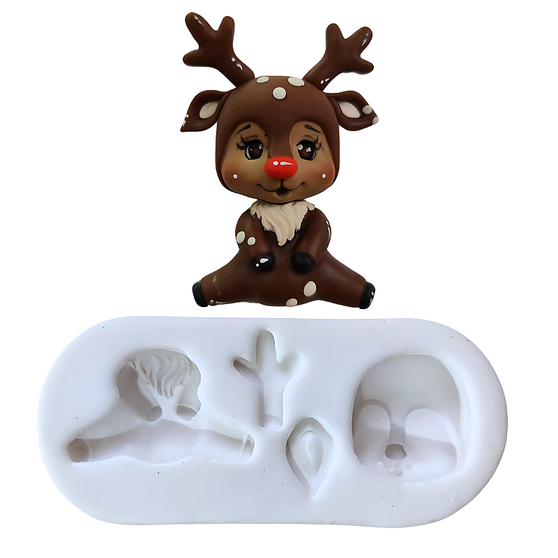 Molde Rena | Forma de Silicone para Decoração Natalina | Artesanato ...
