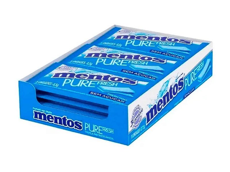 Chiclete Mentos 3 Camadas Fresh Mint C/ 15u 127,5g - Estação Doces