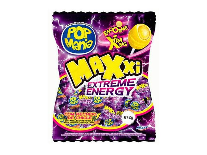 Pirulito Chicle Pop Mania Maxxi Energy 672g - Estação Doces