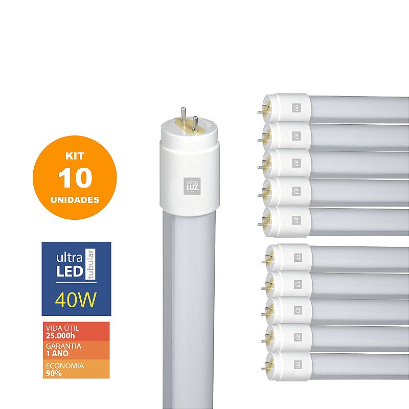 Lâmpada Led Tubular 40w T8 6500k 240cm Bivolt - Top Matel Shop