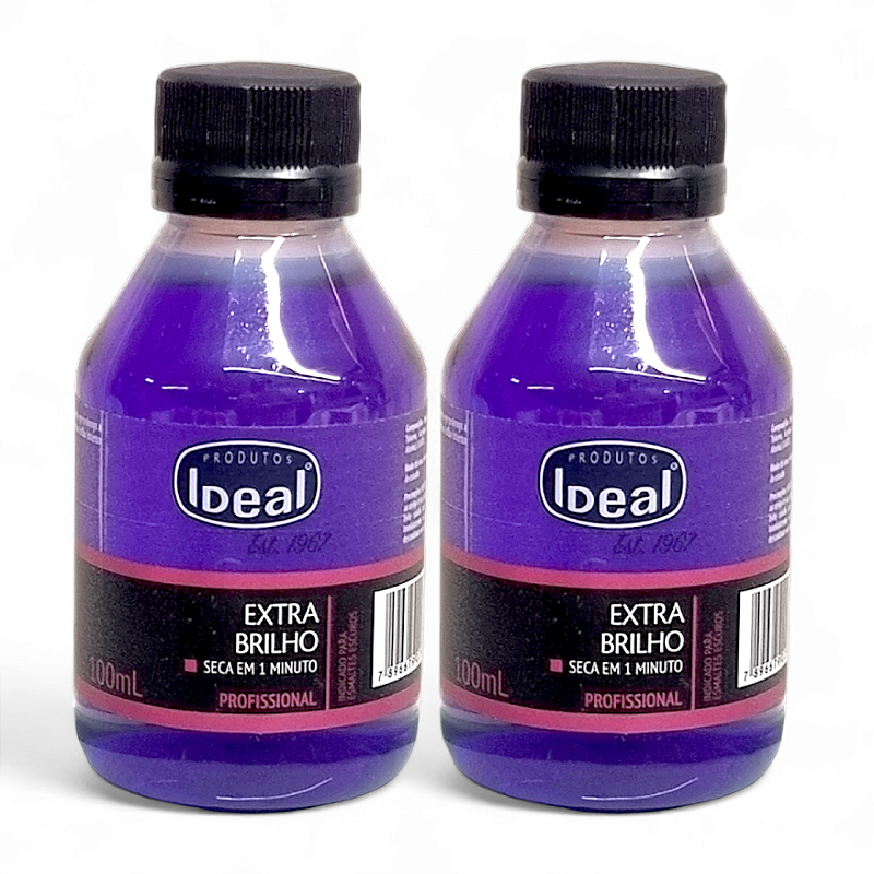 Base Ideal Extra Brilho P/ Esmalte Secagem Rápida Roxinha (Kit com 2 Unid) - Sandraembalagens