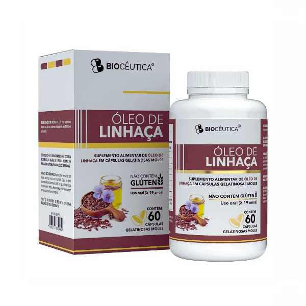 OLEO DE LINHACA 60 CAPS CX/12 - BIOCEUTICA - Batel