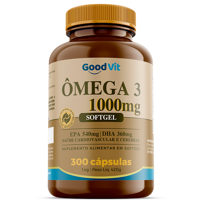 Ômega 3 100mg 300Caps Good Vit - Good Vit