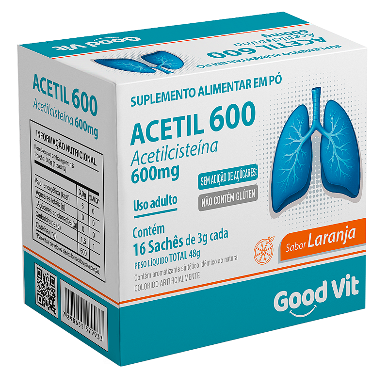 NAC Acetilcisteína 600 3g - Good Vit