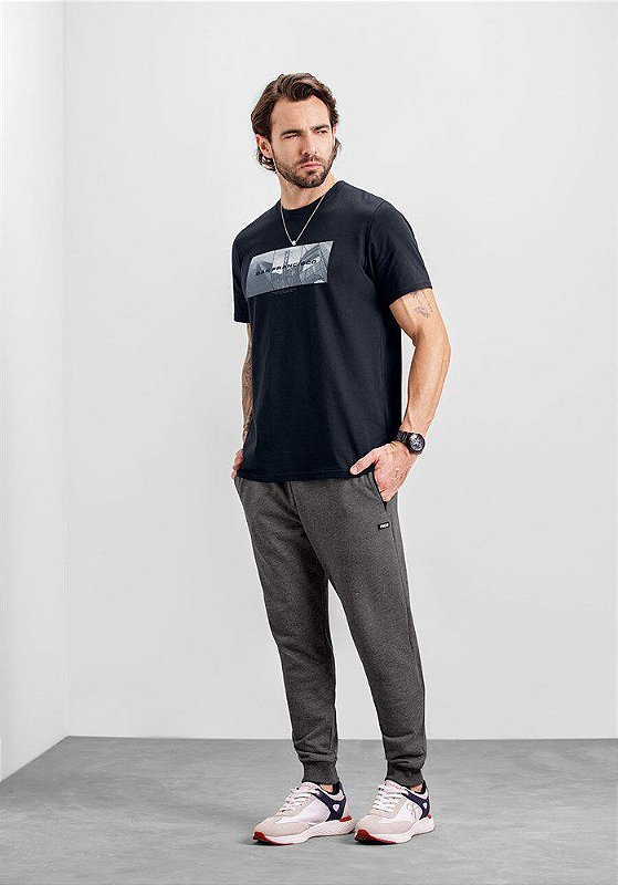 Calça Jogger Masculina em Moletom com Bolso Zíper 1.68616 - kBk. store