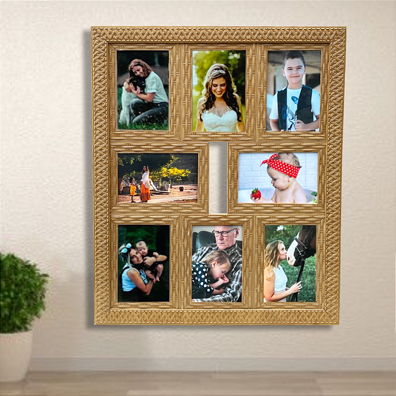 Painel de Fotos com Vidro – Quadro 8 Imagens 10x15 Sala e Parede - Bela ...