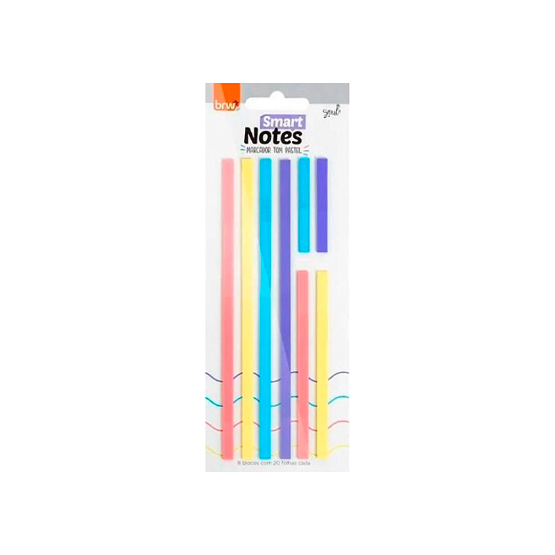 BLOCO SMART NOTES MARCA TEXTO TOM PASTEL 20FLS 8 BLOCOS - BRW BA1061 ...