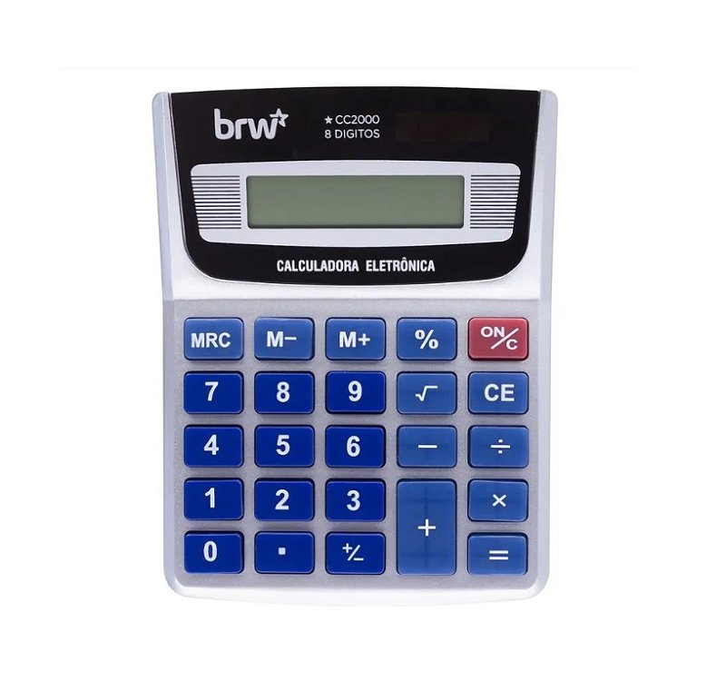 CALCULADORA ELETRONICA DE MESA 8 DIGITOS - BRW - CC2000 - Yes Papelaria ...