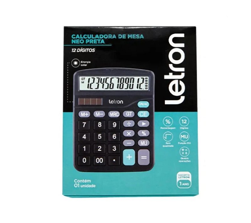 CALCULADORA DE MESA 12 DIGITOS LETRON - LEO E LEO - 99322 - Yes ...