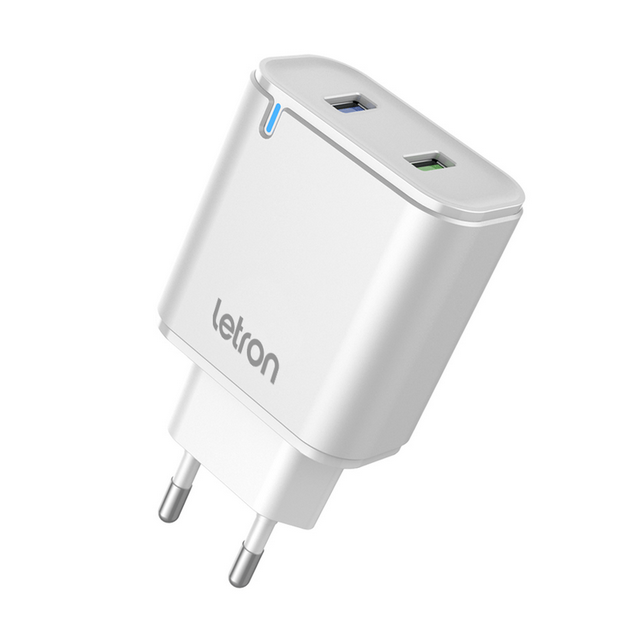 CARREGADOR DE PARADE 2 USB BRANCO - ANATEL - VQ-T08 (2.4A) - LETRON ...