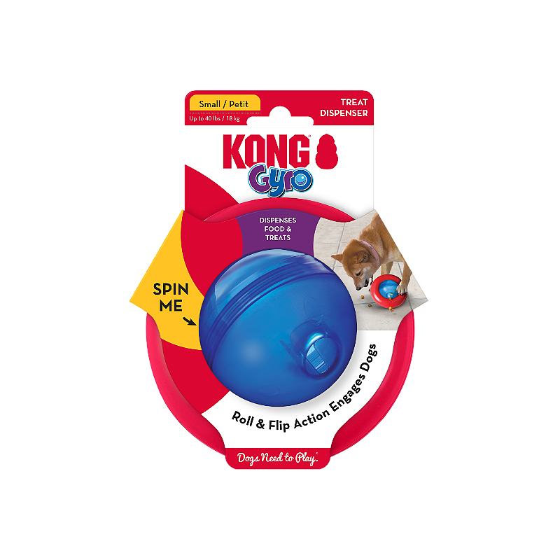 KONG Gyro brinquedo interativo recheável para cachorro - Chiquita ...