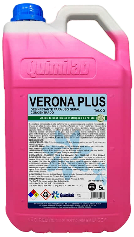 VERONA PLUS TALCO 5L QUIMILAB - EcoLimpe