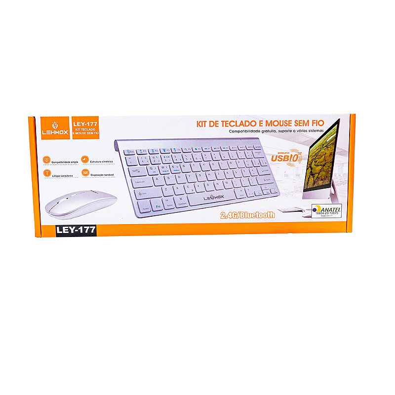 Teclado e Mouse Sem Fio Lehmox Ley177 - Distribuidora Nanuque