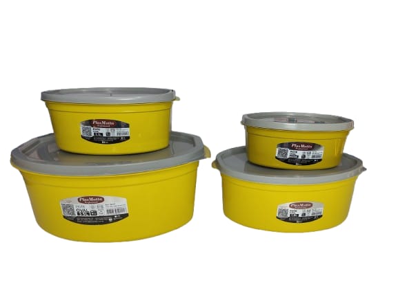 Kit Pote Plástico Com Tampa 4 Pçs Plasmotta - Distribuidora Nanuque