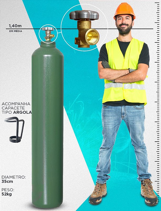 Cilindro 40L - 8M3 OXIGÊNIO MEDICINAL - Cilindro de Gás - Loja de ...