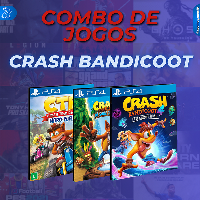 COMBO CRASH - PS4 - PS5 PSN MÍDIA DIGITAL - Coelho Gamer