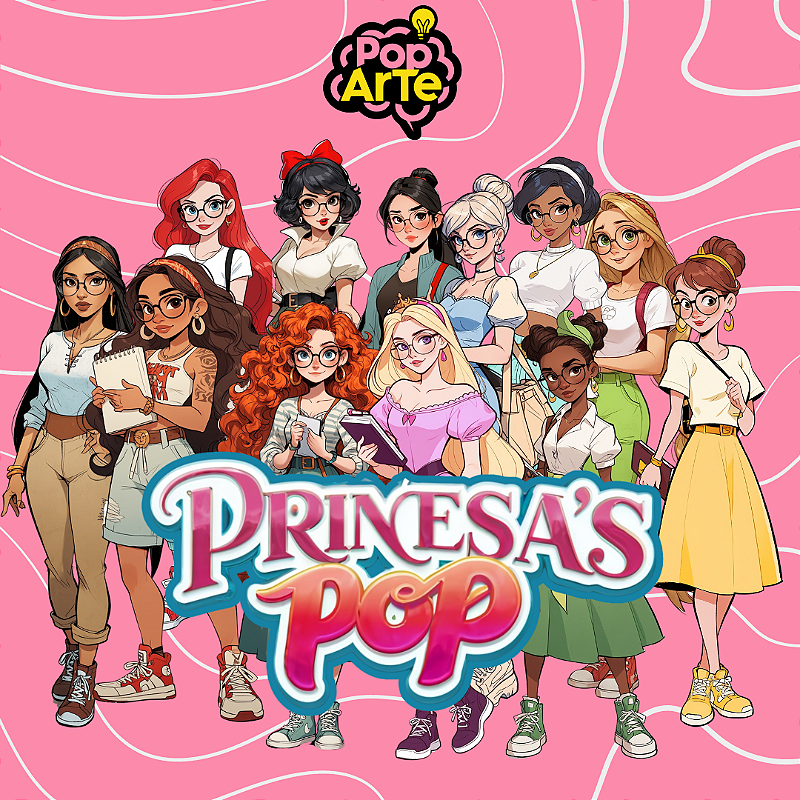 PRINCESAS POP - AGENDA, CAMISETA, PLACAS E PRODUTOS PLANOS - POP ARTE