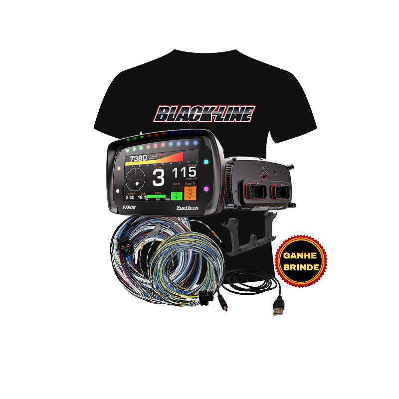 MODULO FT600 SFI COMPLETA COM CHICOTE - FUELTECH - BlackLine Perfomance